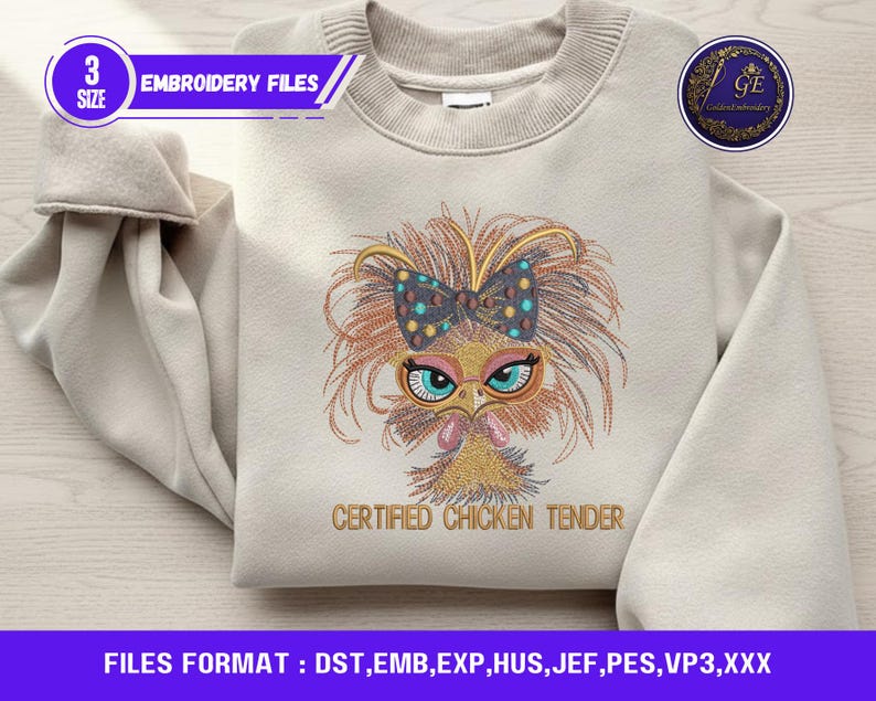 Funny Crazy Chicken Line Work Embroidery Design (digital Download) - Etsy