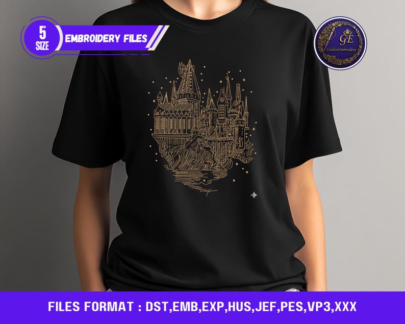 Wizard Castle Outline Embroidery Design, Magic Castle Machine ...