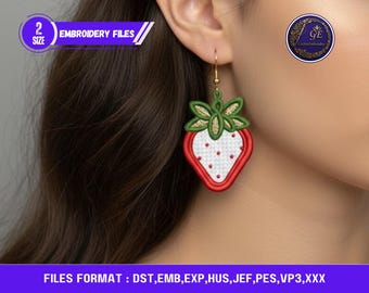 Chicken Earrings Machine Embroidery Design FSL Farm Animal Ornament in ...