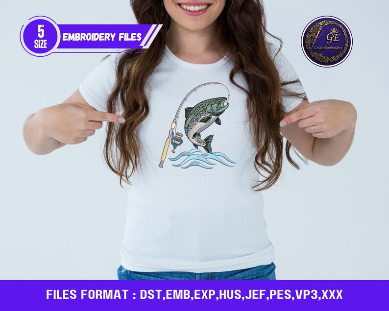 Bass Fish Embroidery Design | Bass Fishing Machine Embroidery File ...