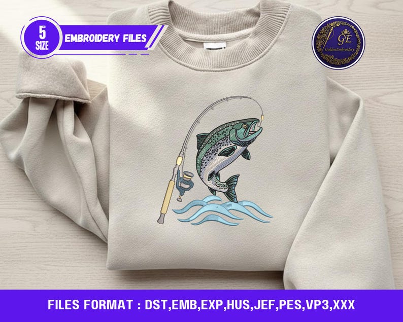 Bass Fish Embroidery Design | Bass Fishing Machine Embroidery File ...