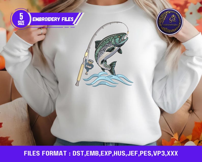 Bass Fish Embroidery Design | Bass Fishing Machine Embroidery File ...