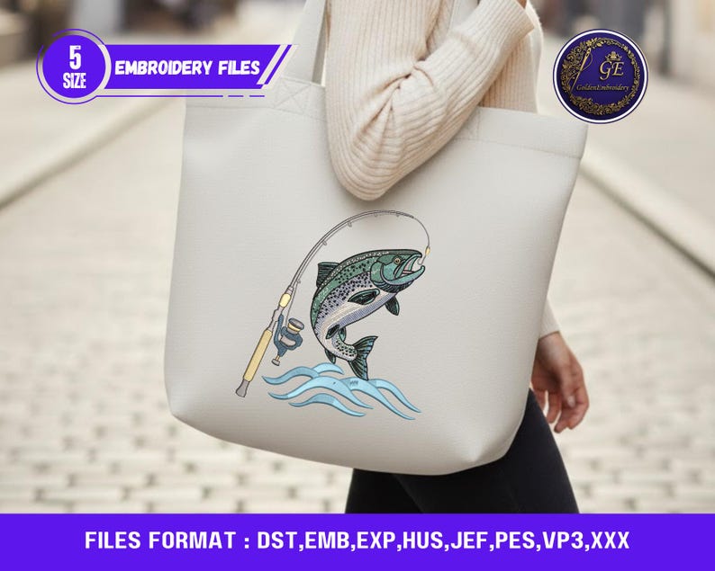 Bass Fish Embroidery Design | Bass Fishing Machine Embroidery File ...