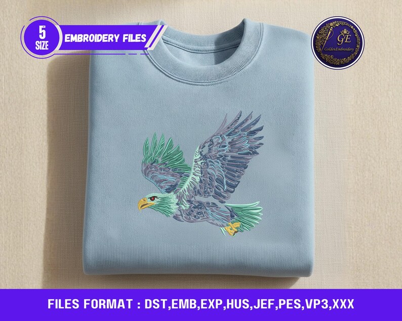 Majestic Bald Eagle Embroidery Design With Angel Wings (PES) - Etsy