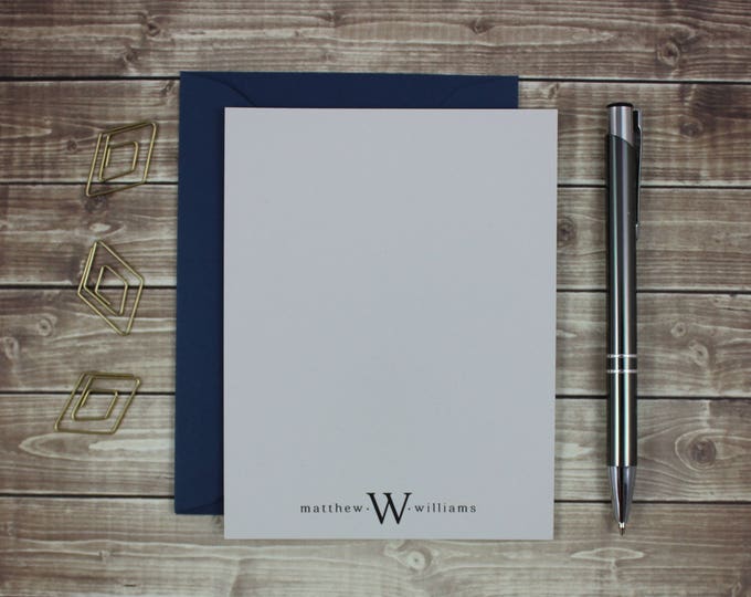 Personalized Stationery for Men, Mens Stationary, Mens Notecards ...