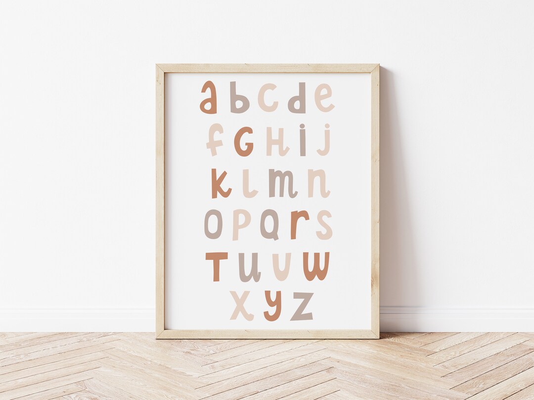 Neutral Alphabet Poster, Abc Poster, Boho Alphabet, Montessori Poster ...