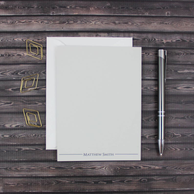 Mens Stationery for Men Mens Monogram Note Card, Mens Stationary Set ...