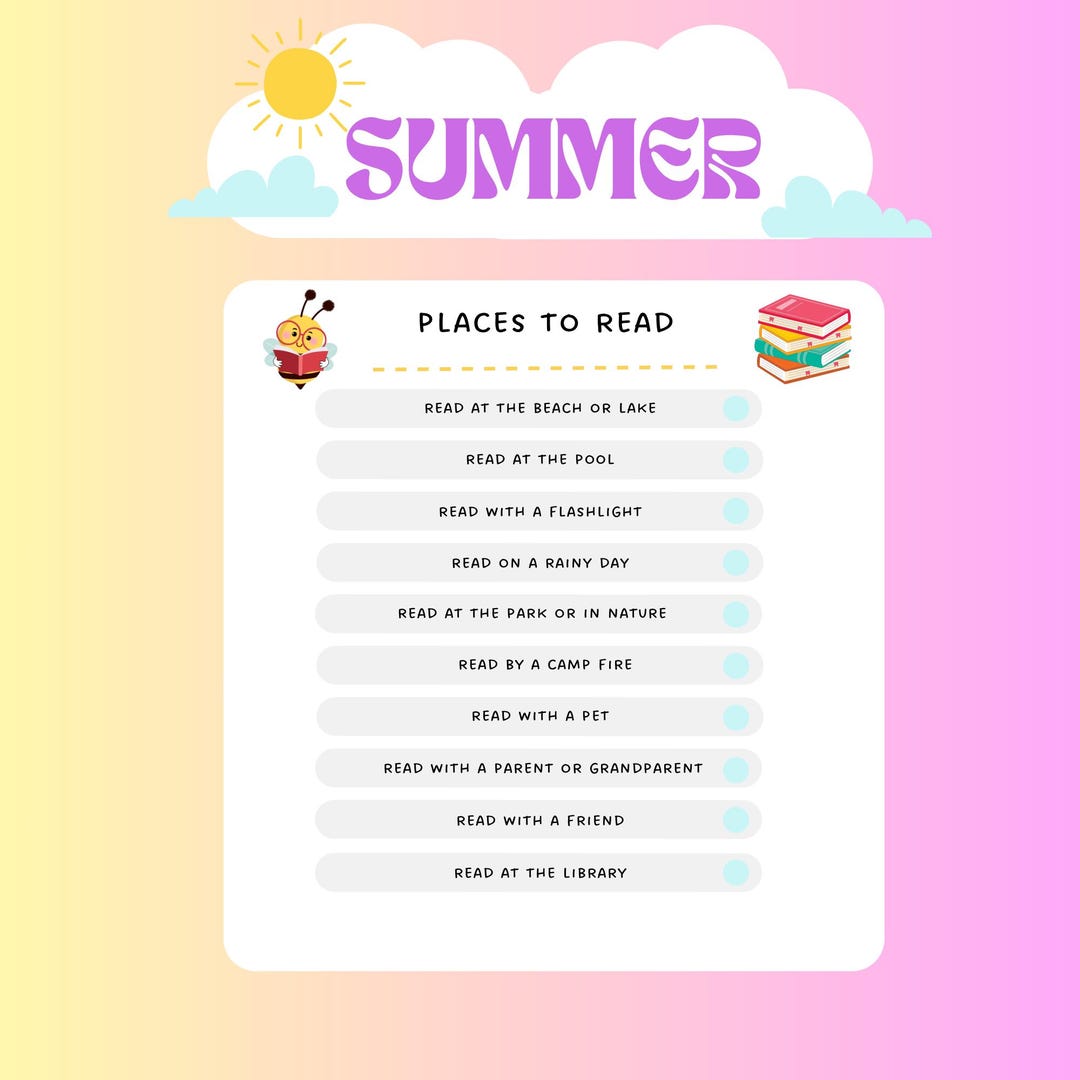 Editable Summer Reading Challenge for Kids – Printable Reading List ...