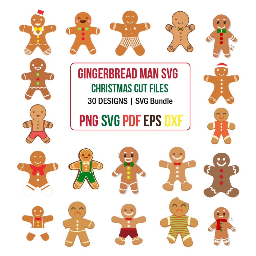 Christmas Gingerbread SVG Bundle, Gingerbread Man SVG, Gingerbread Girl ...
