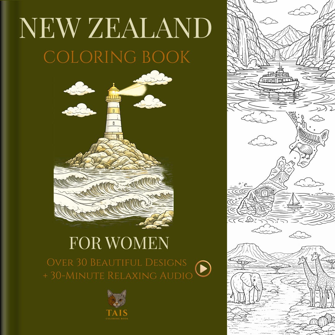 New Zealand Coloring Book for Women – Relaxing Adult Coloring Pages ...