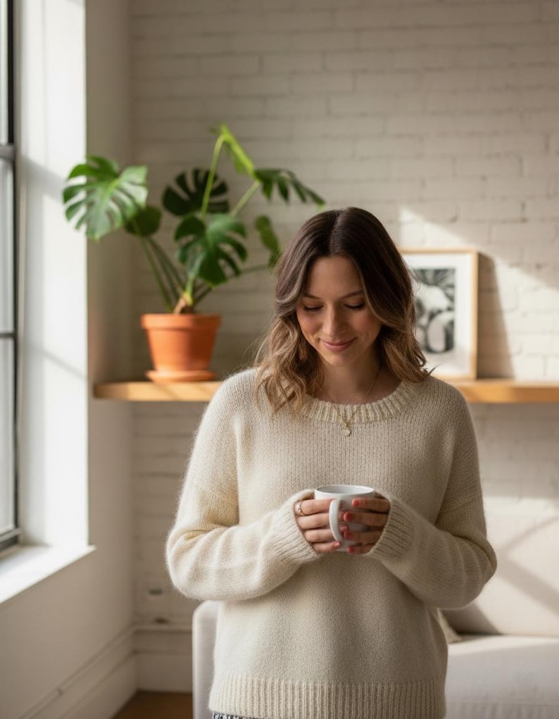 Top-down Drop Shoulder Sweater Knitting Pattern | Modern Boxy Pullover ...