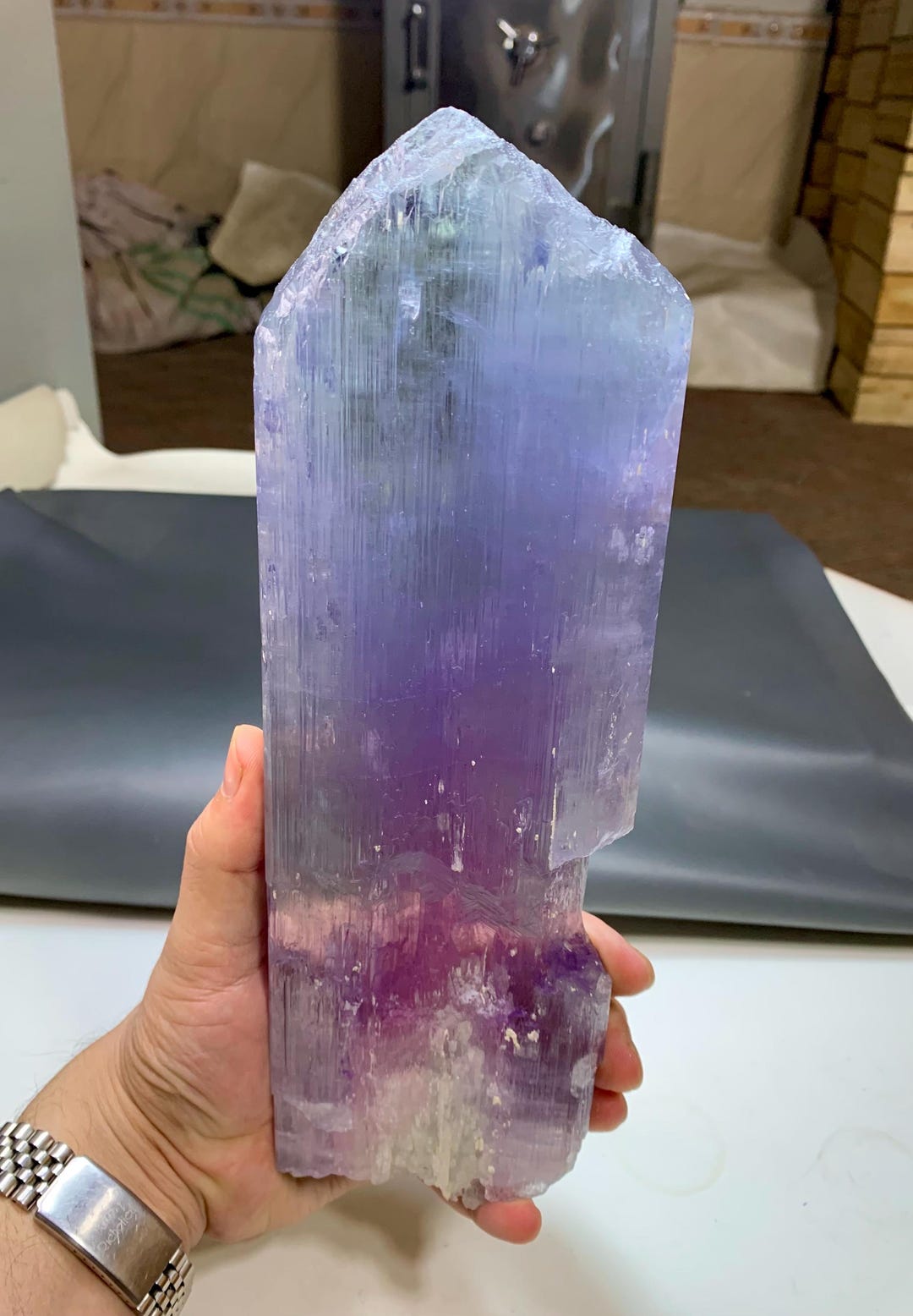 Natural Bi Color Huge Size Kunzite Crystal From Afghanistan Weight 1372 ...