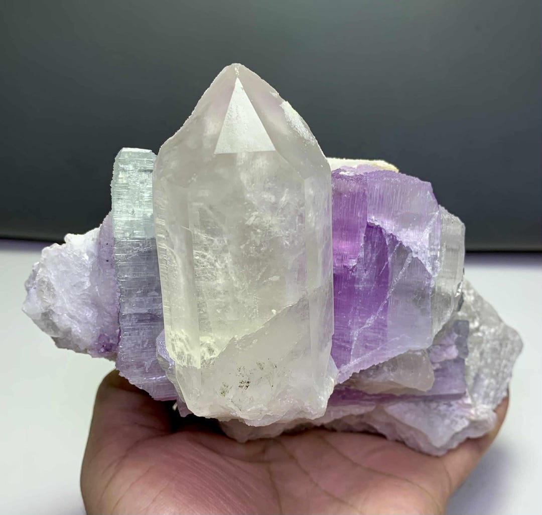 Pink Kunzite Crystal With Quartz Crystal Perfect Specimen From ...