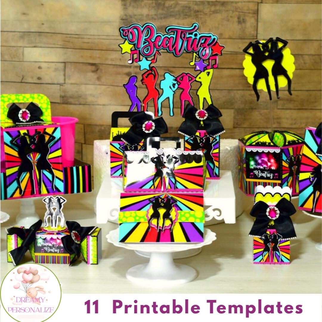 Neon Party Kit | Editable Printable Birthday Decorations | Glow Dance ...