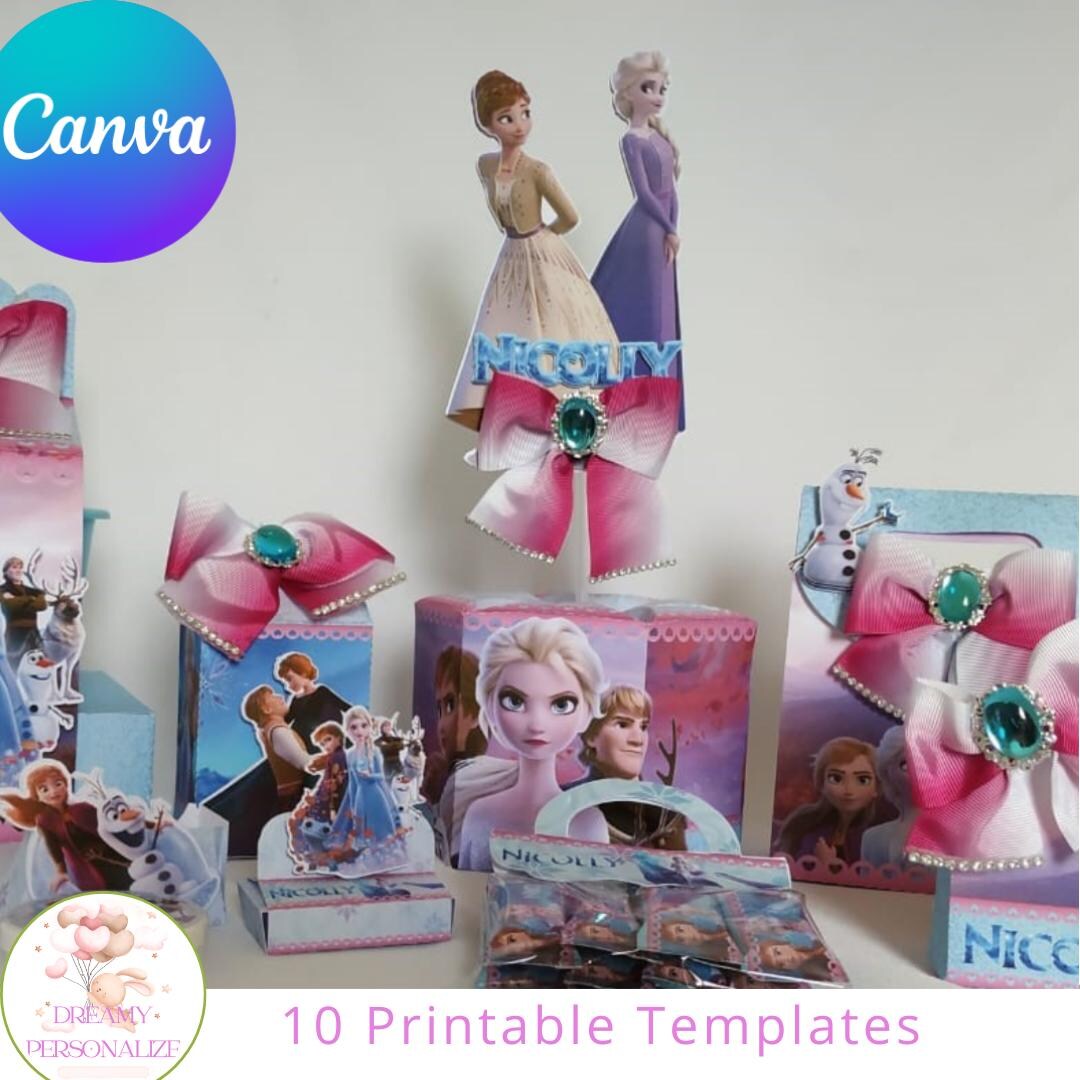 Winter Princess Party Box Digital Kit | Printable Birthday Decorations ...
