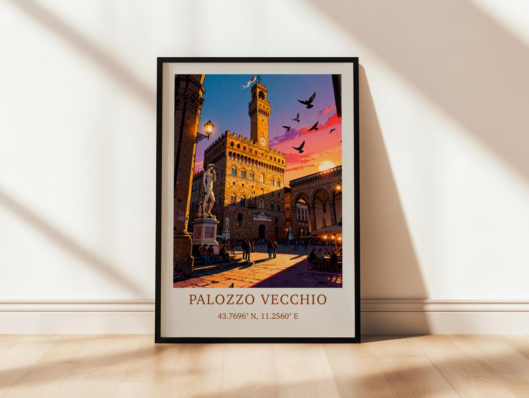 Palazzo Vecchio Florence Poster – Italy Tuscany Art Print – Florence ...