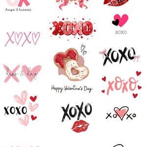 Valentine's Day Clipart Bundle | Love Quotes, Bears, XOXO (PNG Digital ...