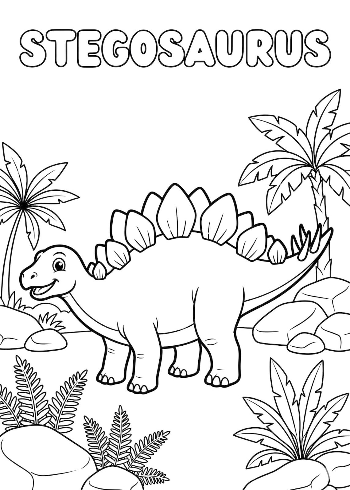 Dinosaur Coloring Pages for Kids | Preschool Printable (A4) - Etsy