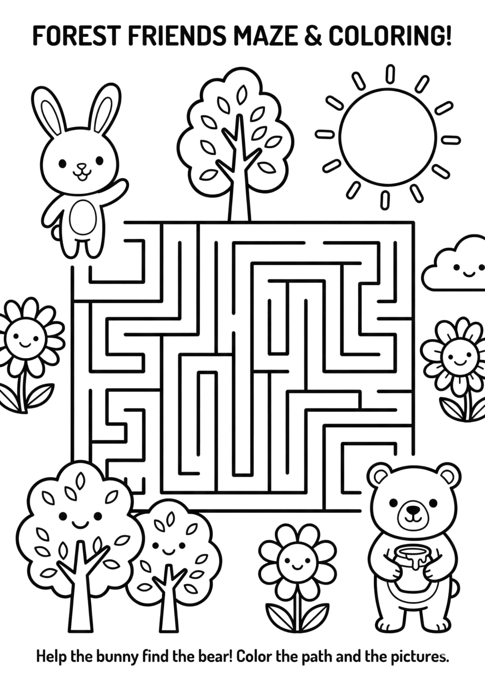 Kids Activity Printable Bundle | Mazes, Dot-to-dot, Coloring Pages (PDF ...