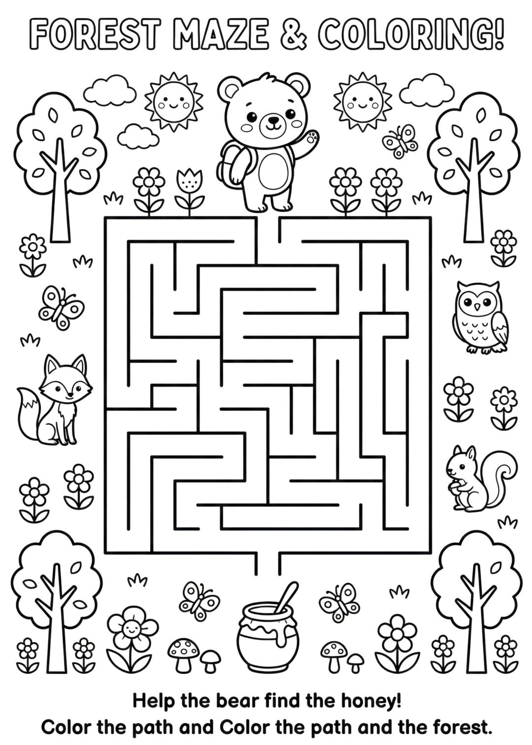 Kids Activity Printable Bundle | Mazes, Dot-to-dot, Coloring Pages (PDF ...