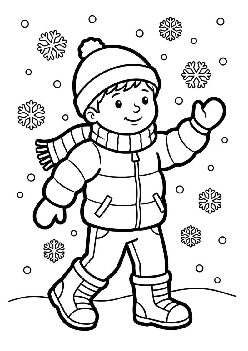 Winter Coloring Book for Kids | Snowy Printable Pages (PDF) - Etsy