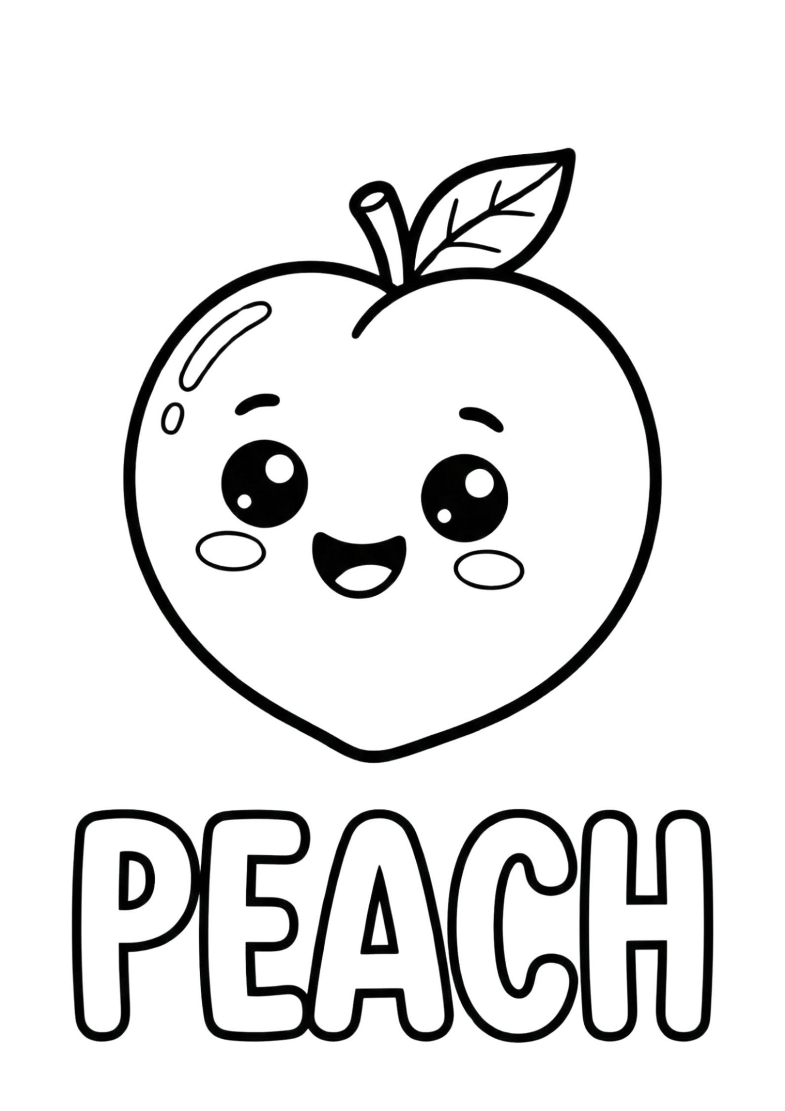 Cute Fruits Coloring Pages for Kids | Printable Fruit Coloring Book ...