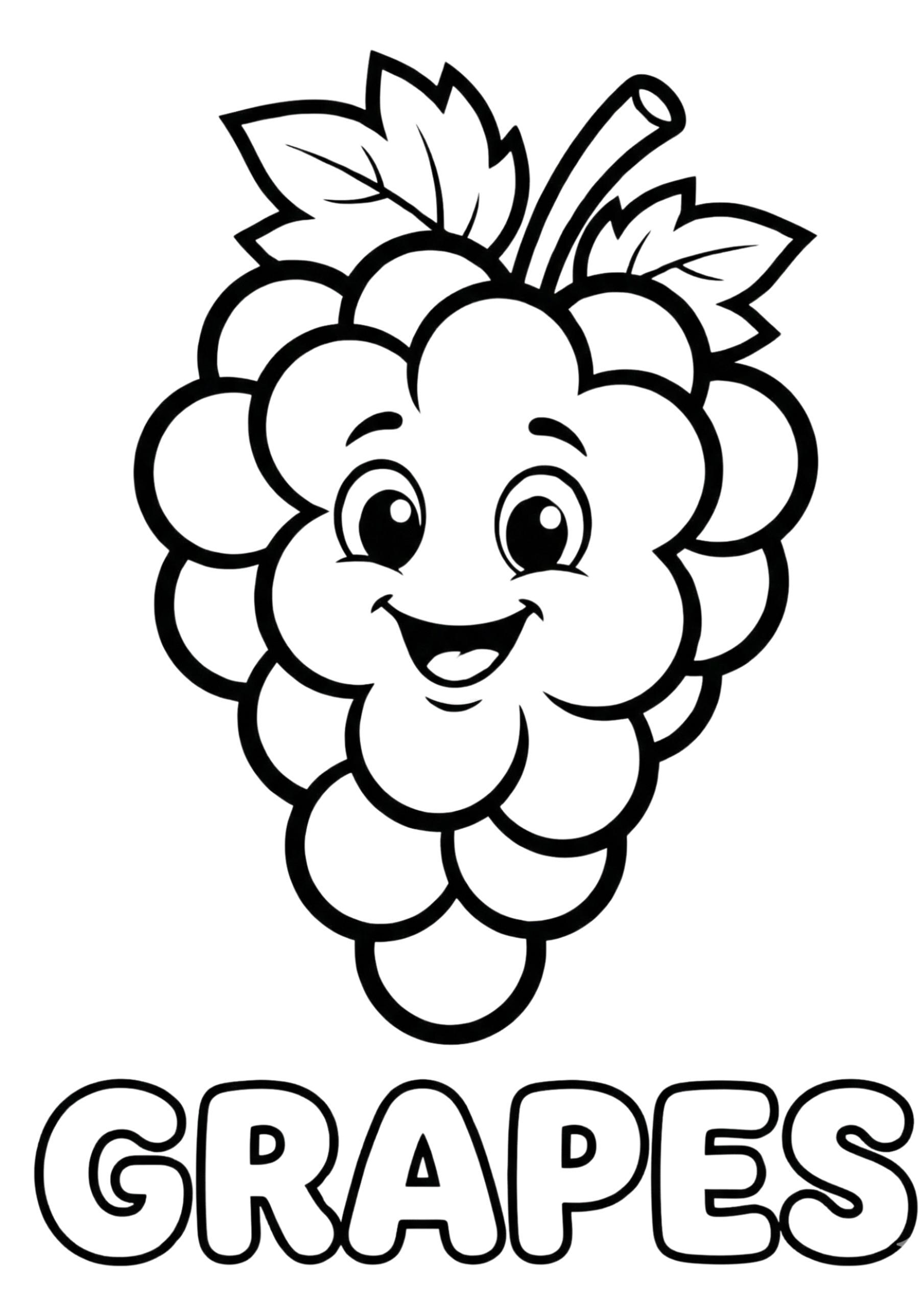 Cute Fruits Coloring Pages for Kids | Printable Fruit Coloring Book ...