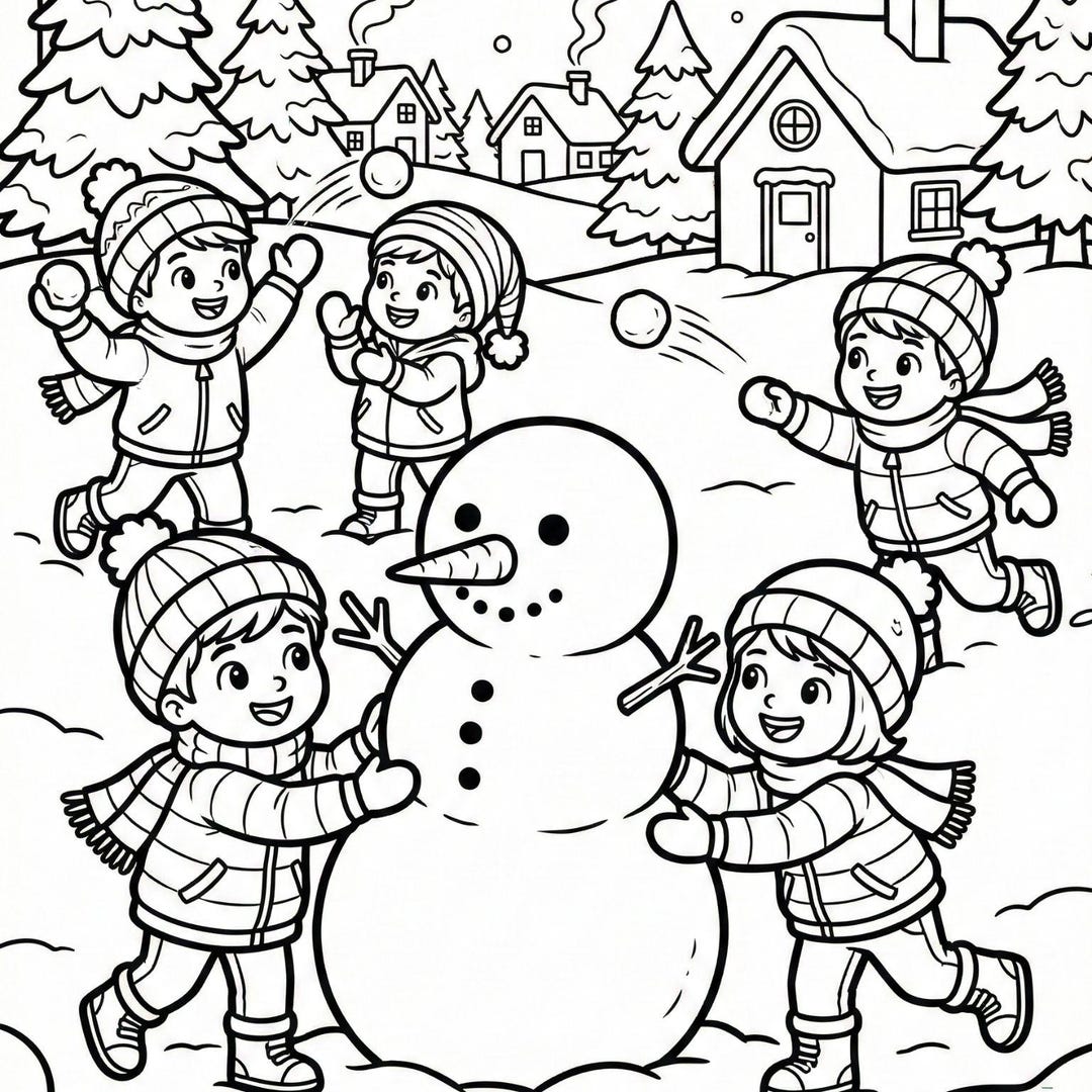 Winter Vacation Coloring Pages for Kids | Winter Break Coloring Book ...
