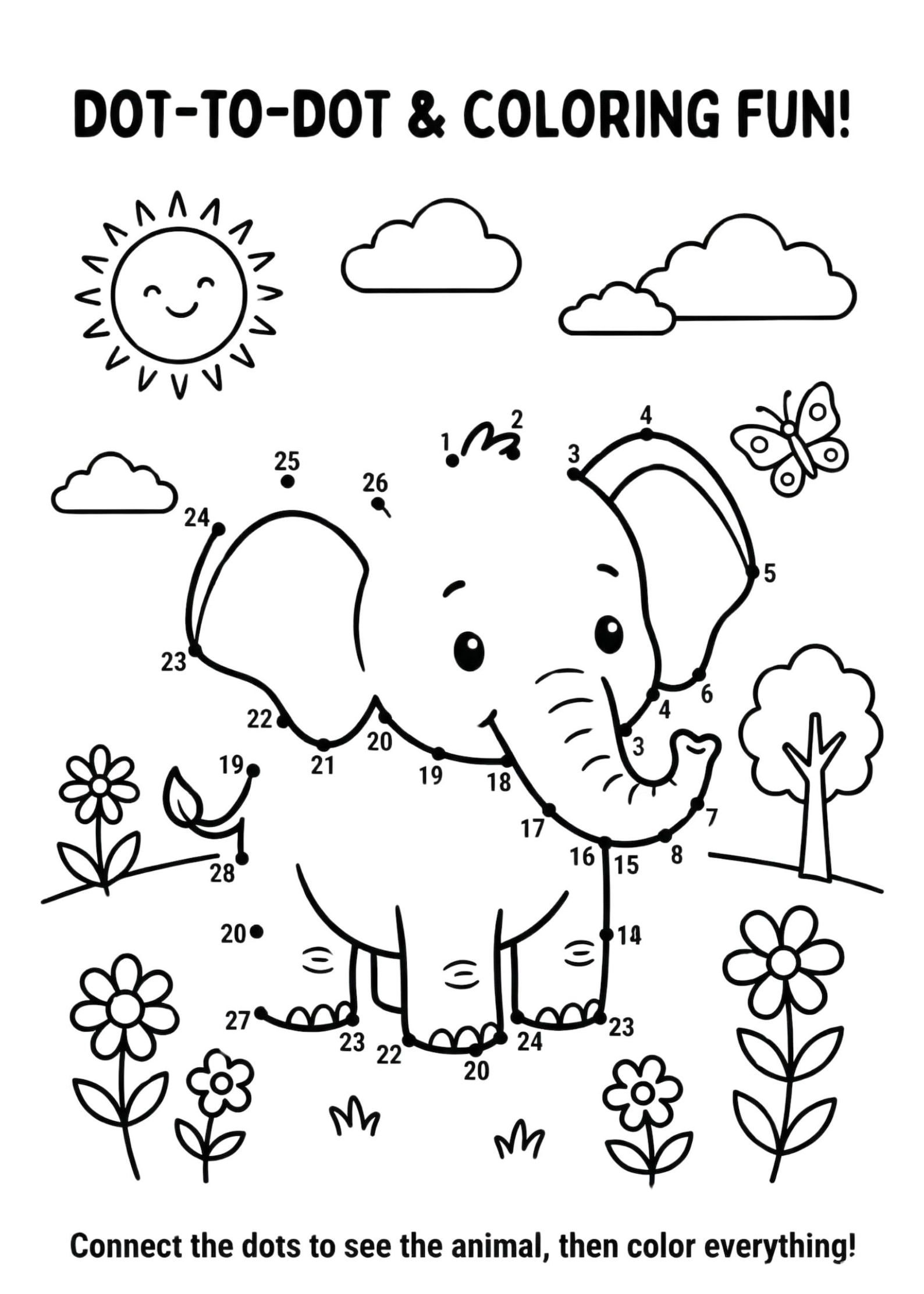 Kids Activity Printable Bundle | Mazes, Dot-to-dot, Coloring Pages (PDF ...