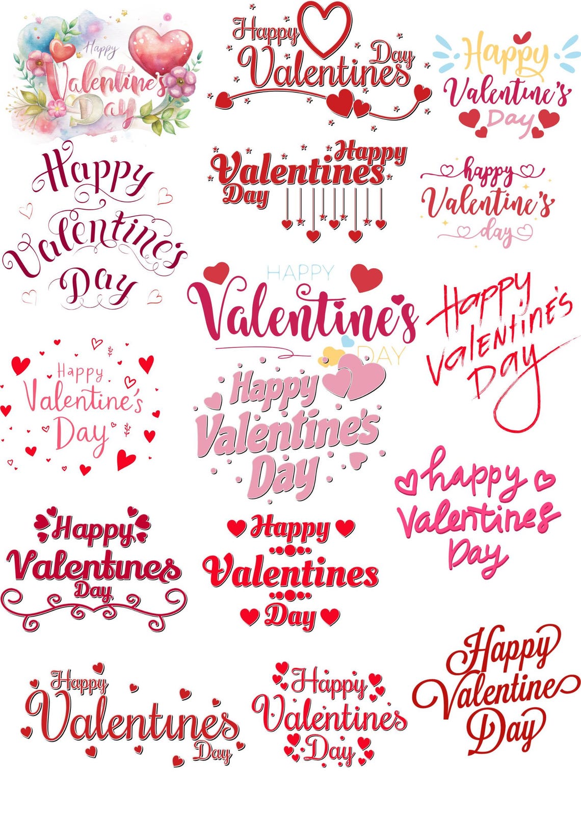 Valentine's Day PNG Overlays | Love You, XOXO Graphics (digital ...