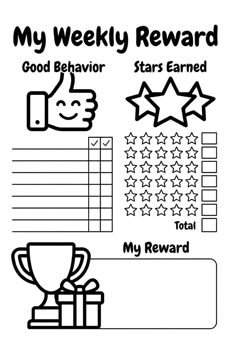 Kids Routine Chart | Printable Daily Checklist, Behavior Workbook (A4 ...