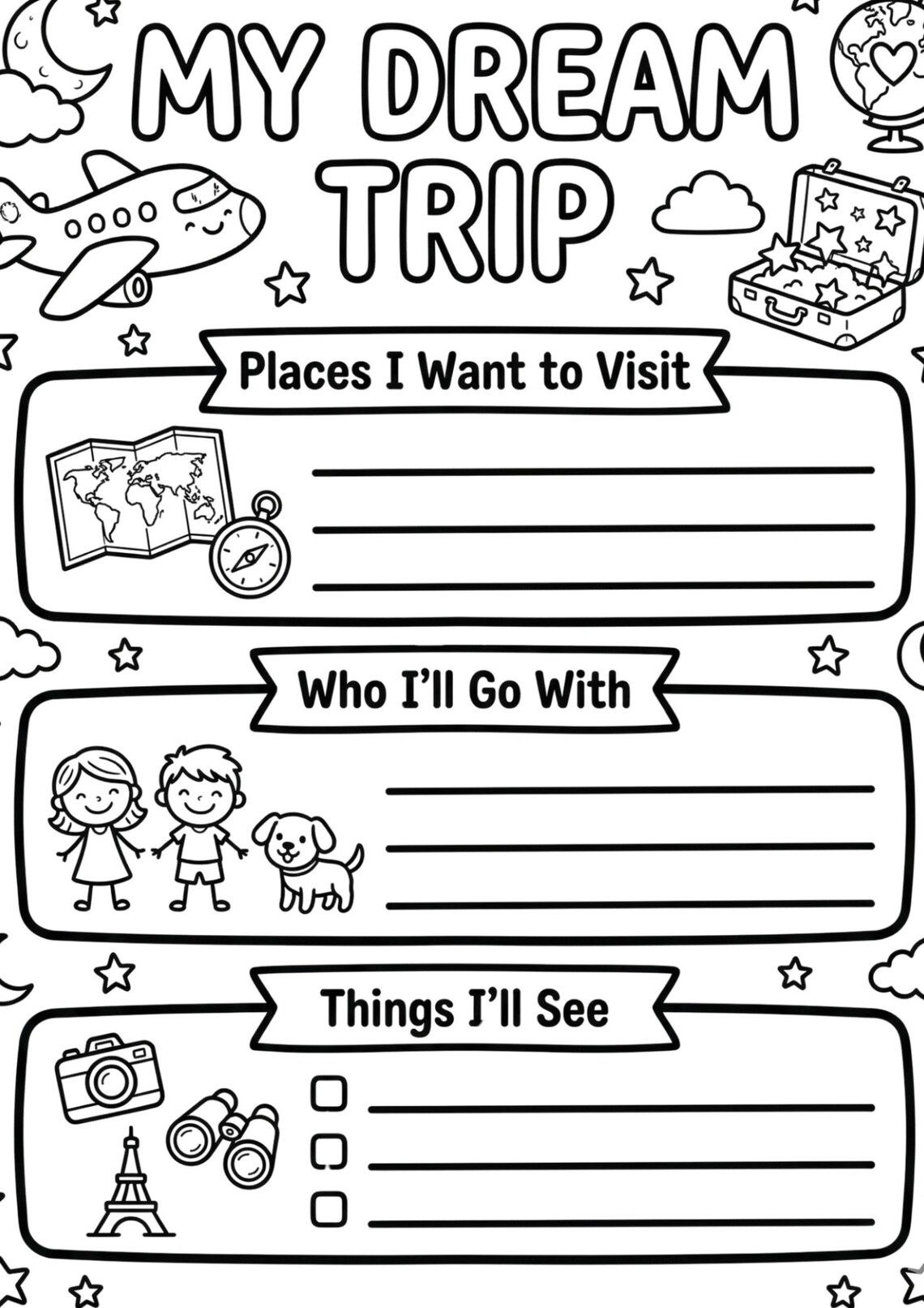 Kids Goal Setting Worksheets Bundle | Strengths, Creative Ideas & Dream ...