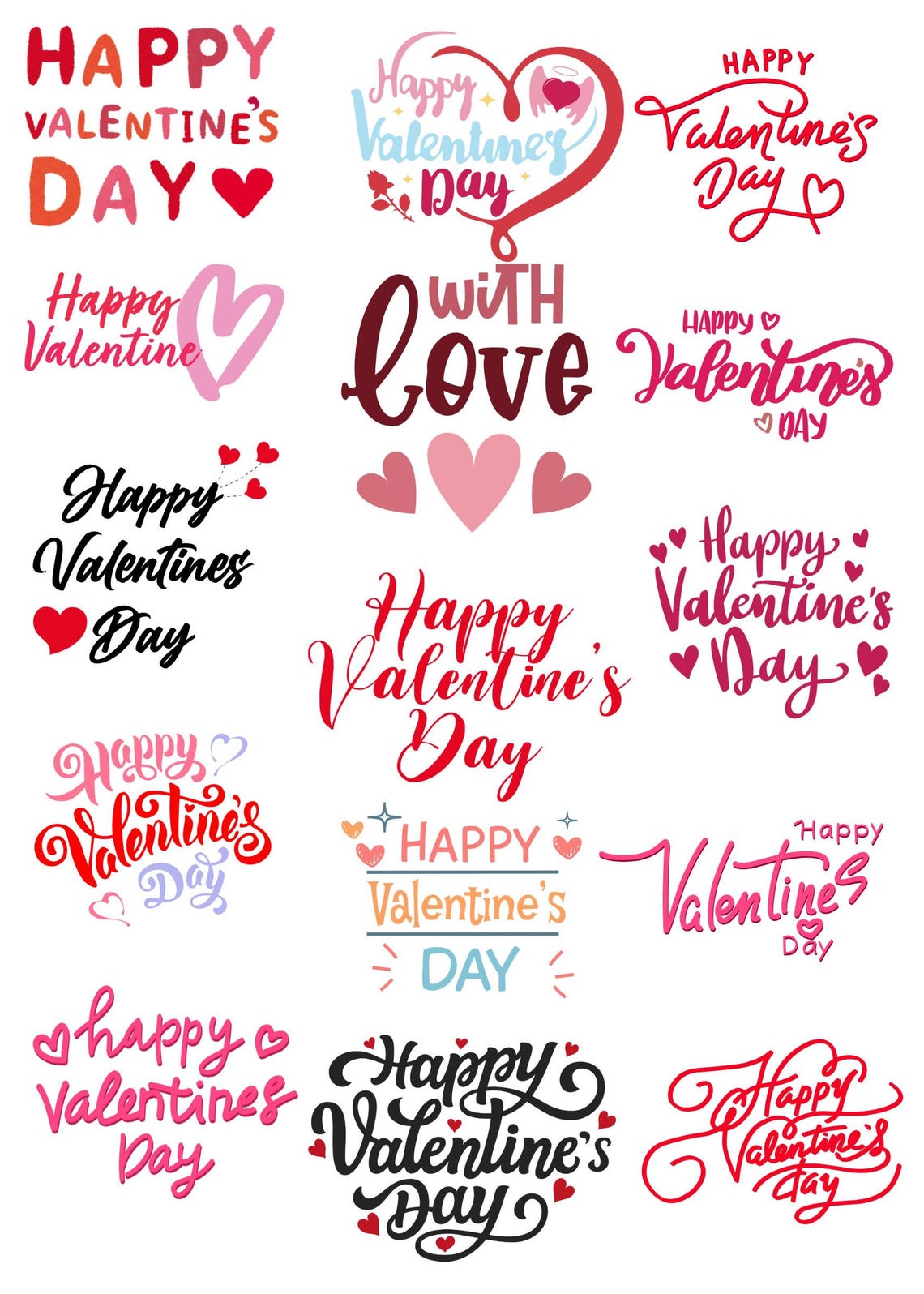 Valentine's Day PNG Overlays | Love You, XOXO Graphics (digital ...