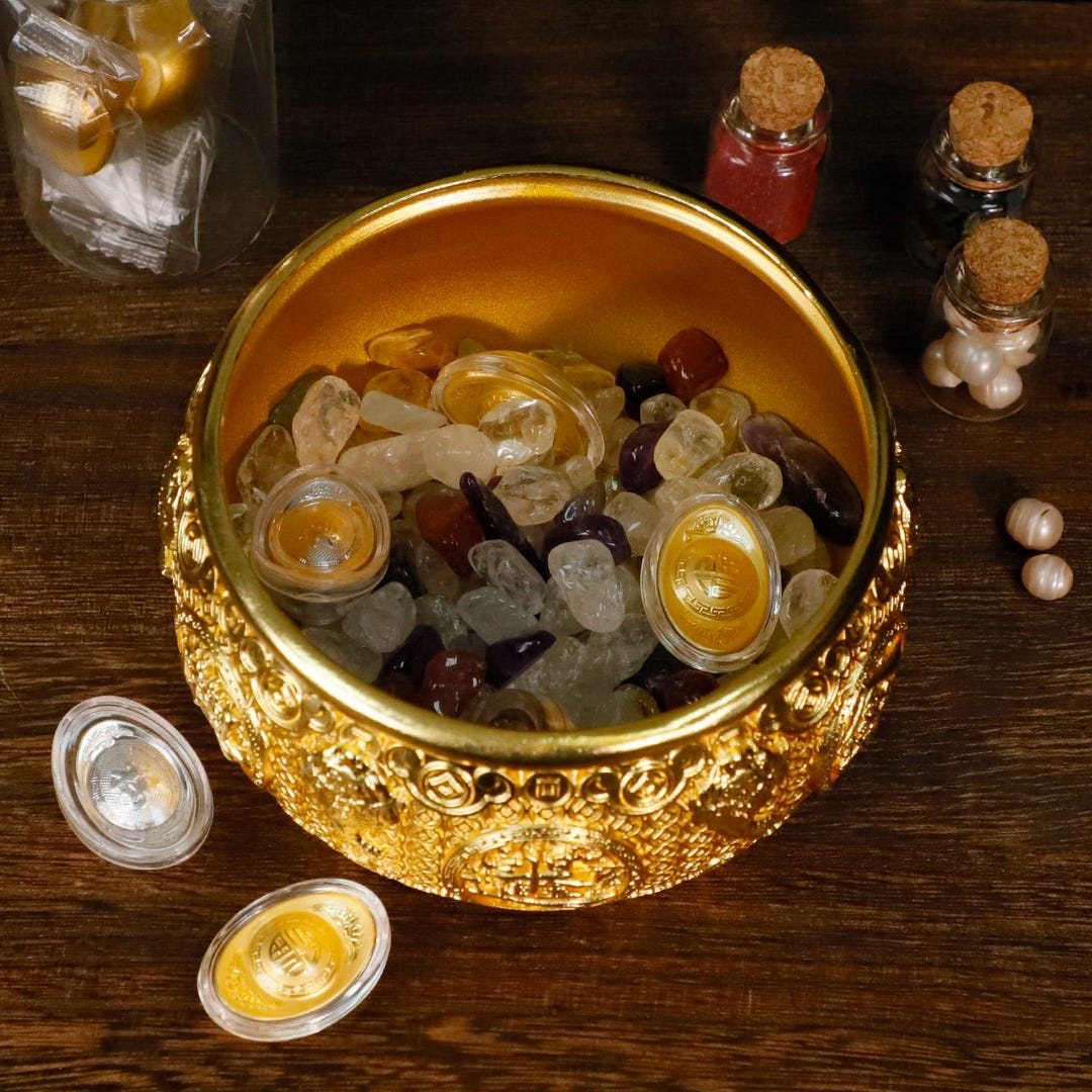 Personalized Wealth Bowl (cai Shen Bao) With Real Gold & Silver Custom ...