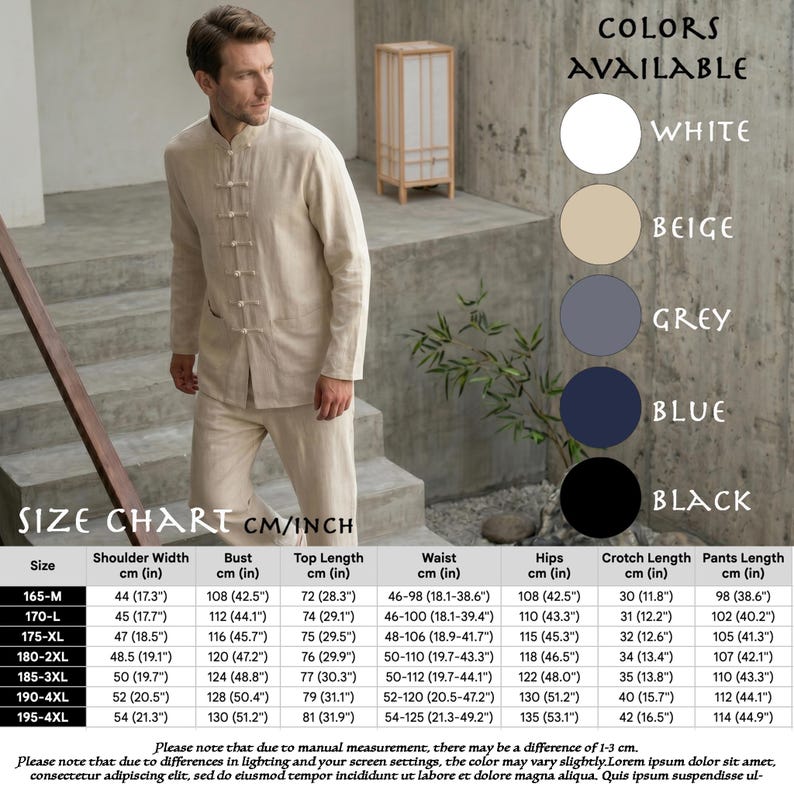 Herren Tang-Anzug: Stehkragenjacke & Lockere Hose, Traditionelles ...