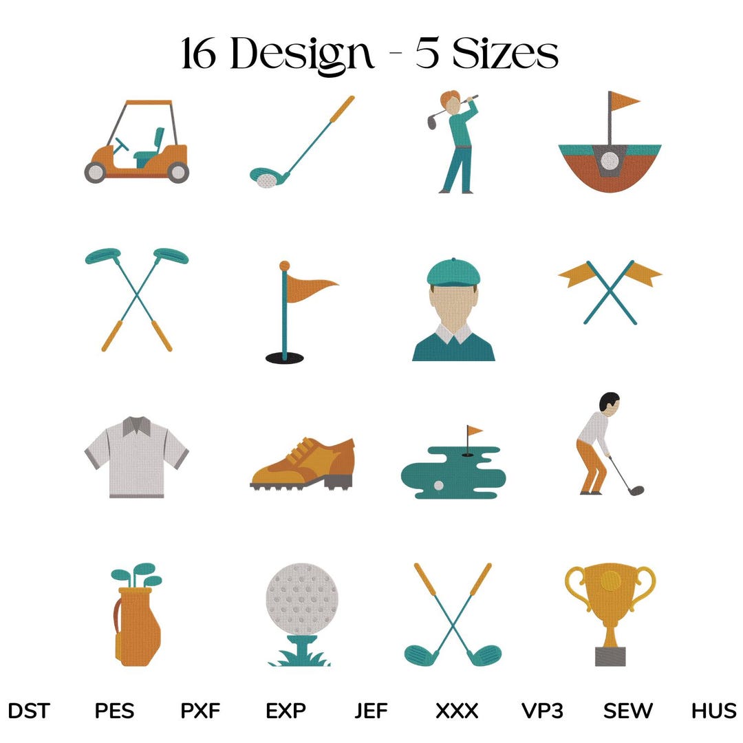 Mini Golf Embroidery Designs Bundle: Sports Embroidery File (digital ...