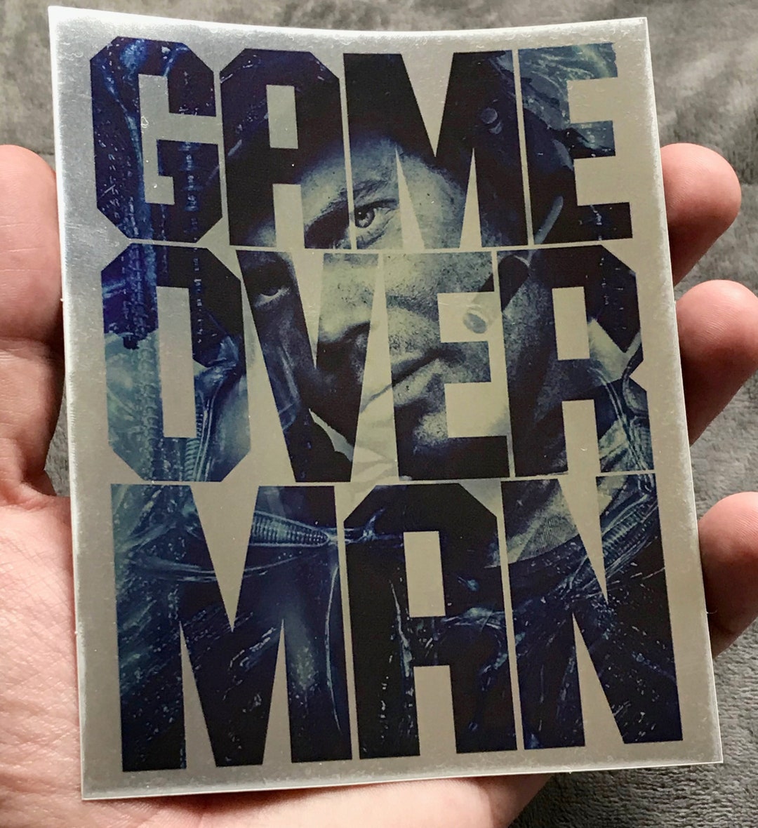 Aliens "game OVER Man" Brushed Metal Alloy 4”x5” Sticker by Nathan ...