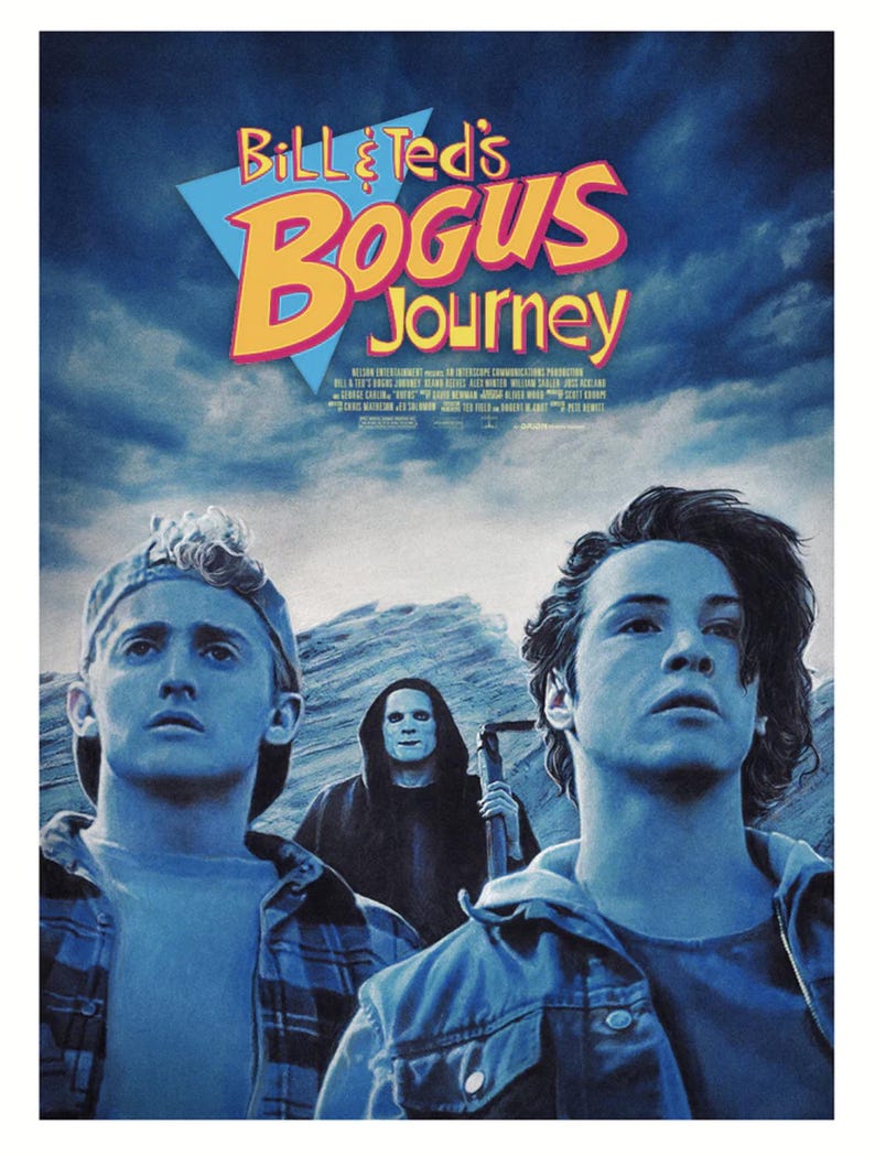 Bill and Ted’s Bogus Journey (with Text Variant) Giclee Art Print 12” X ...