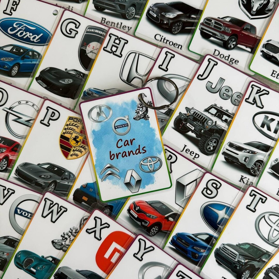 Car Brands Learning Busy Book: ABC Toddler Activities, 100 Car Logos - Etsy
