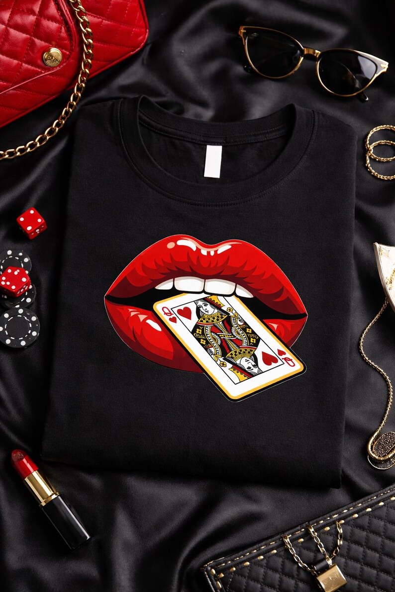 Queen of Hearts Png, Lips Card Png, Luxury Playing Card Png, Red Lips ...