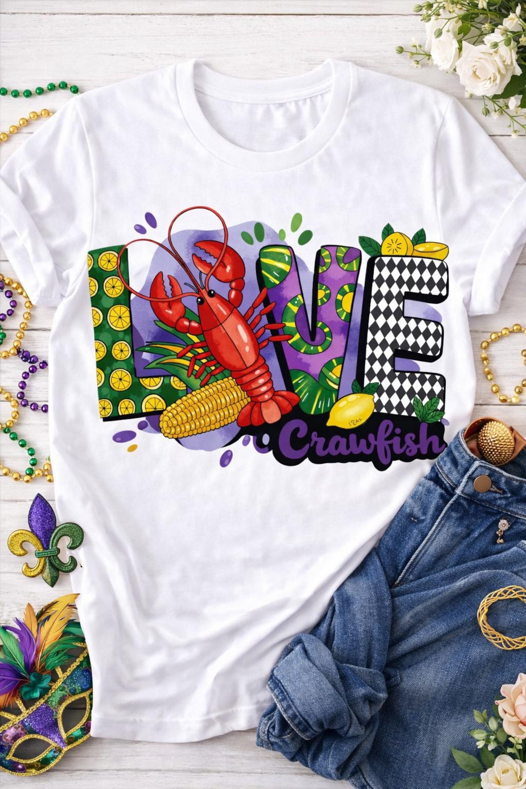 LOVE Crawfish Png, Mardi Gras Couple Shirt Png, Crawfish Boil Design ...