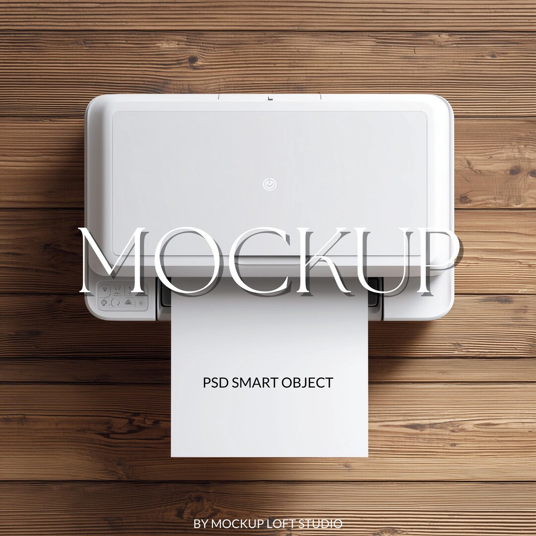 Top Down Printer Mockup, Minimal Printer Flat Lay, Blank Paper Print ...