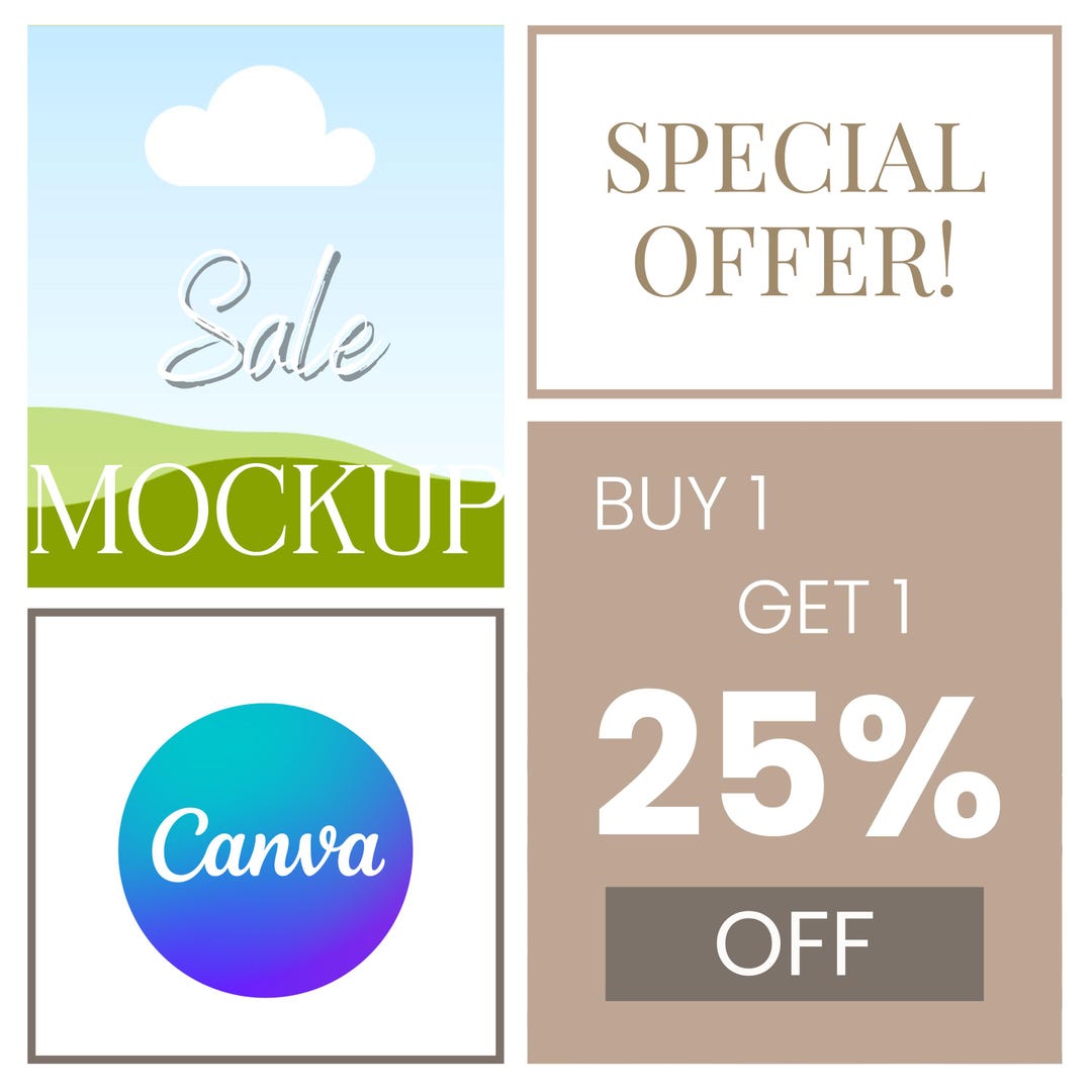 Customizable Buy 1 Get 1 Offer Mockup –drag and Drop Special Offer Sale ...