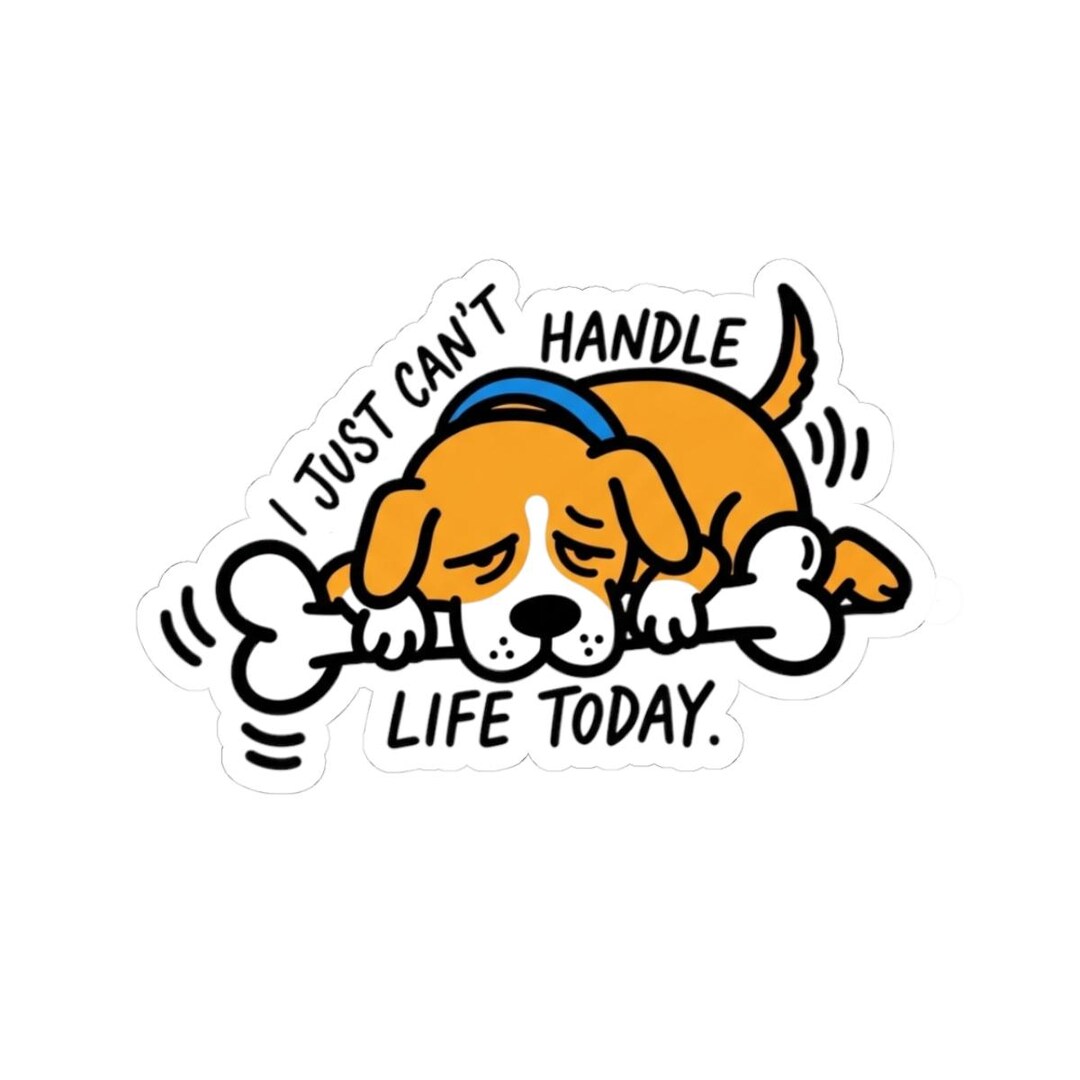 Depressed Dog Sticker | Funny Puppy Vinyl Decal - Etsy