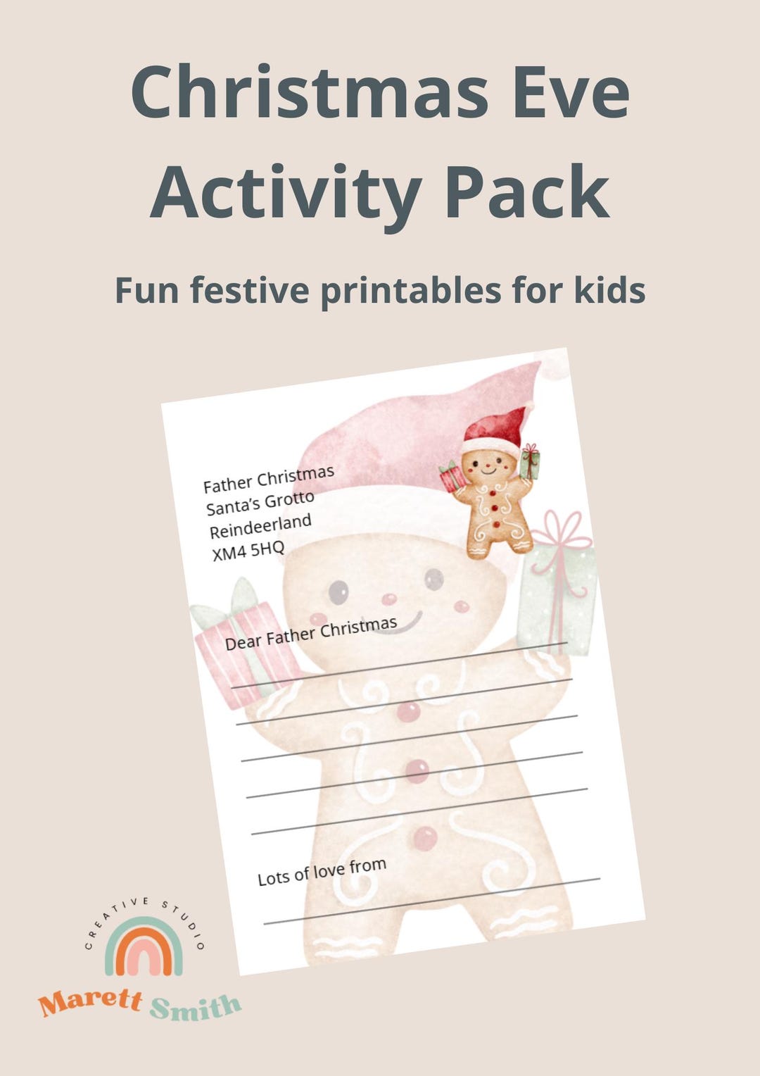Kids Christmas Eve Printable Activity Pack | Letter to Santa, Coloring ...