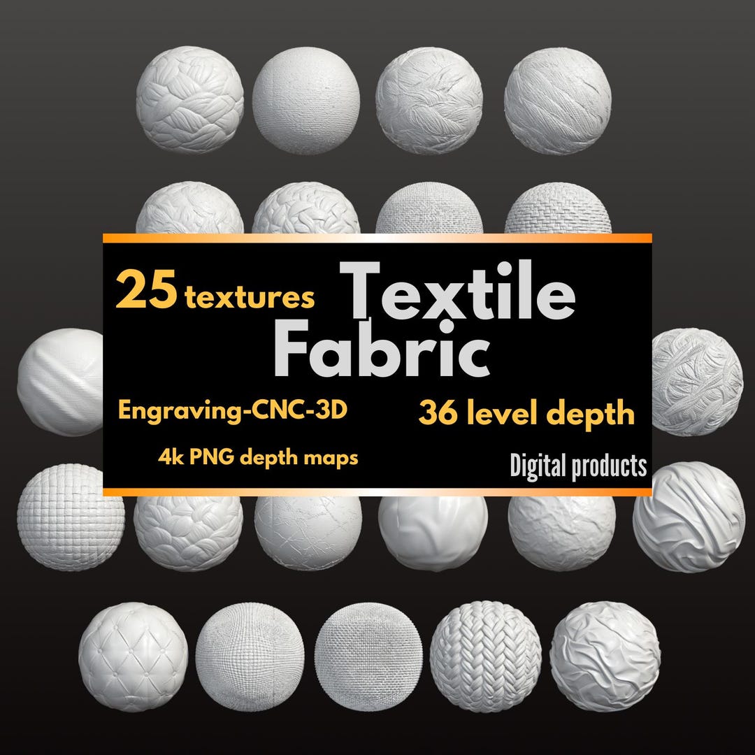 25 Knitted Depth Maps Pack 1 4K | Wool Fabric Texture CNC Relief ...