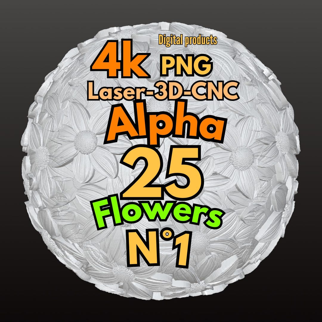 25 Flower Depth Maps Pack 4K | Floral Texture CNC Relief | Laser ...