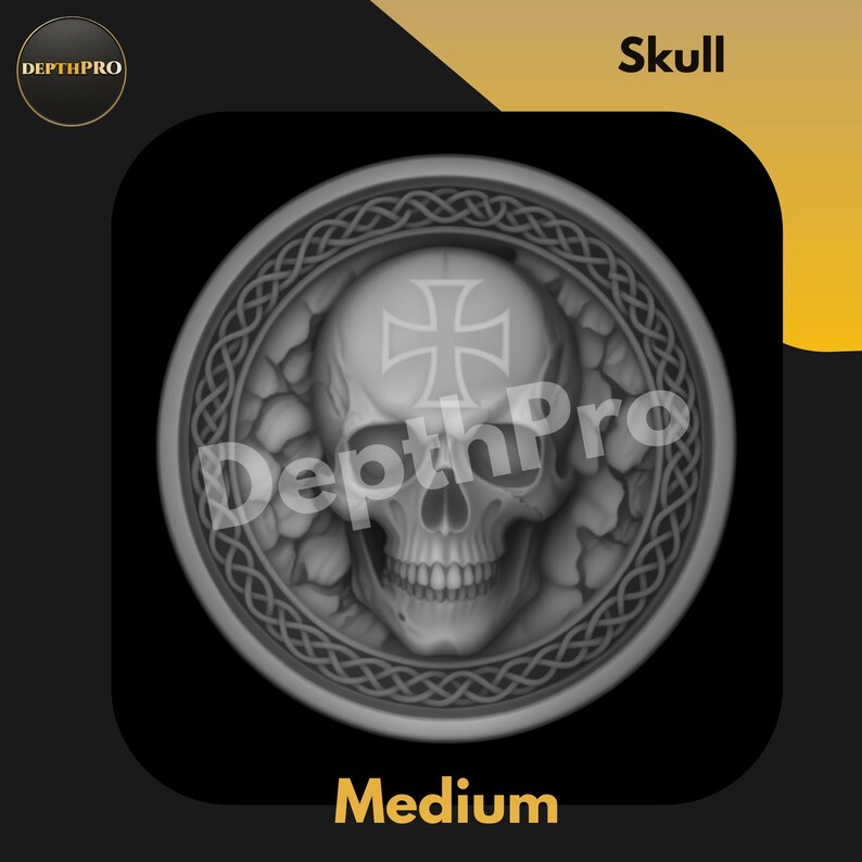 Skull -cross-depth Map: 3D Embossing, Laser Engraving & Height Map for ...