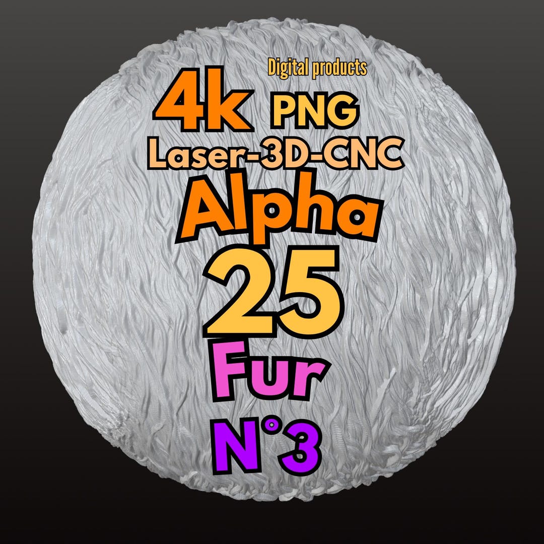 25 Fur Depth Maps Pack-3 4K | Animal Hair Texture CNC Relief | Laser ...