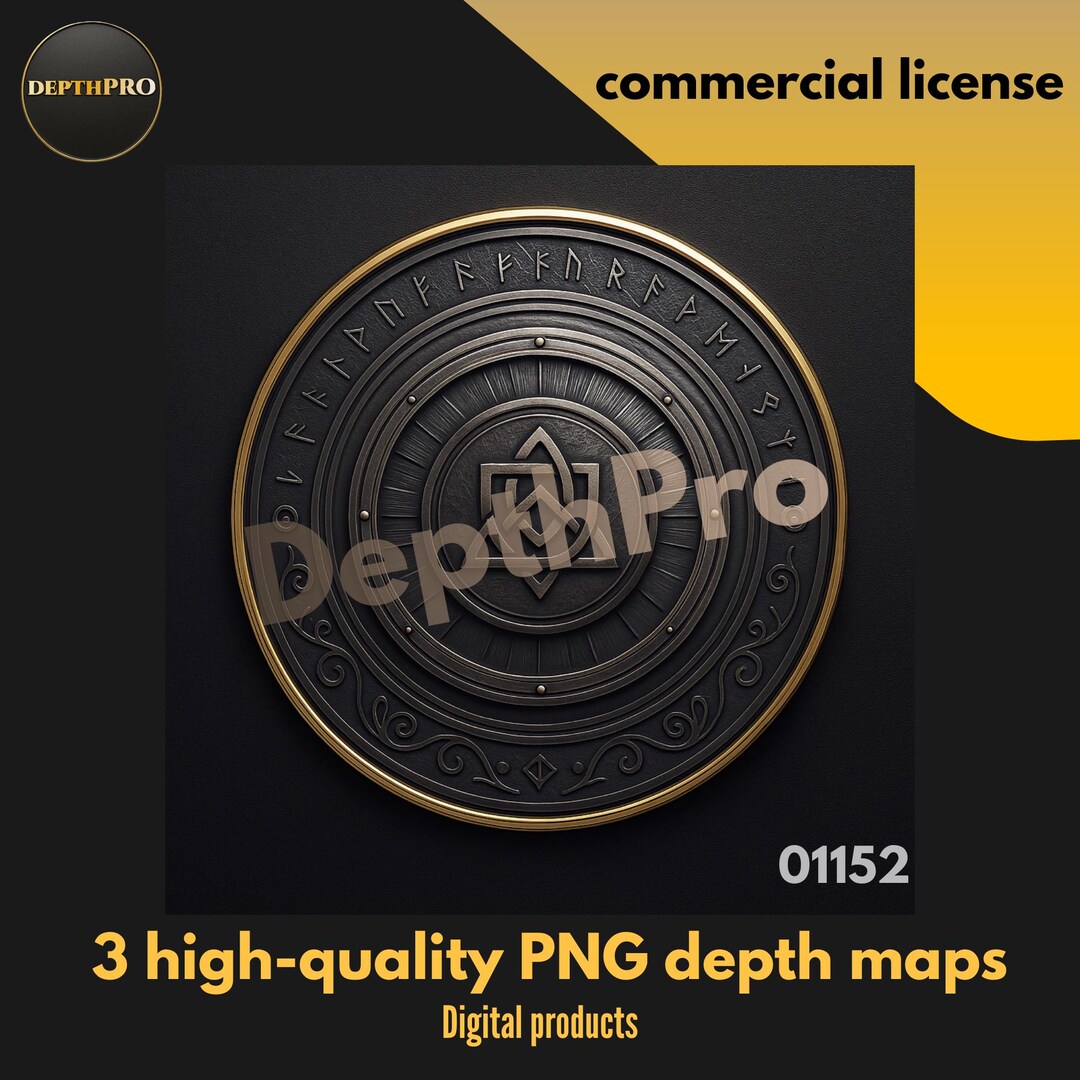 Viking-shield- Depth Map: 3D Embossing, Laser Engraving & Height Map ...